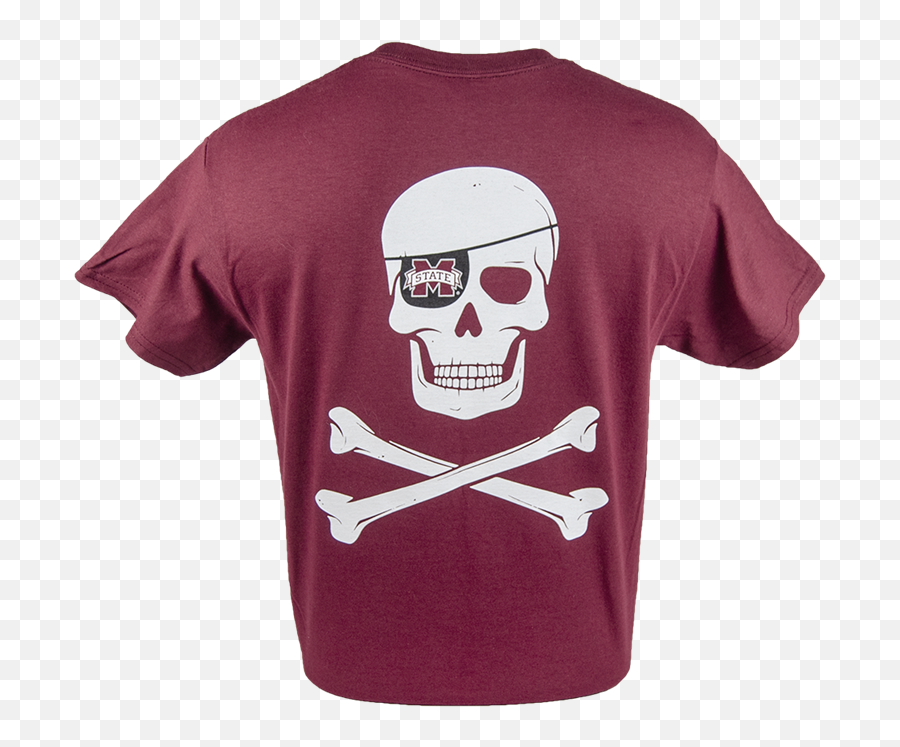 Mississippi State Wordmark Tee With Skull And Crossbones Emoji Text 